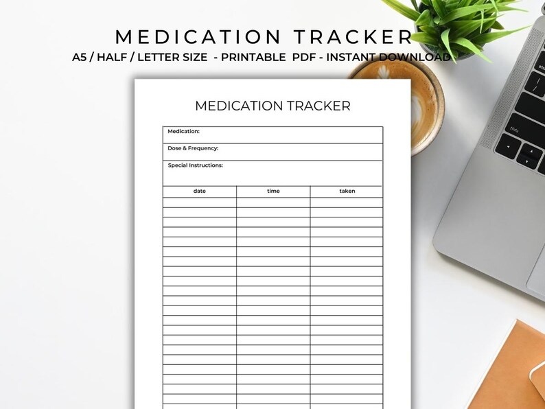 Daily Medication Tracker Printable, Medication Intake Reminder ...