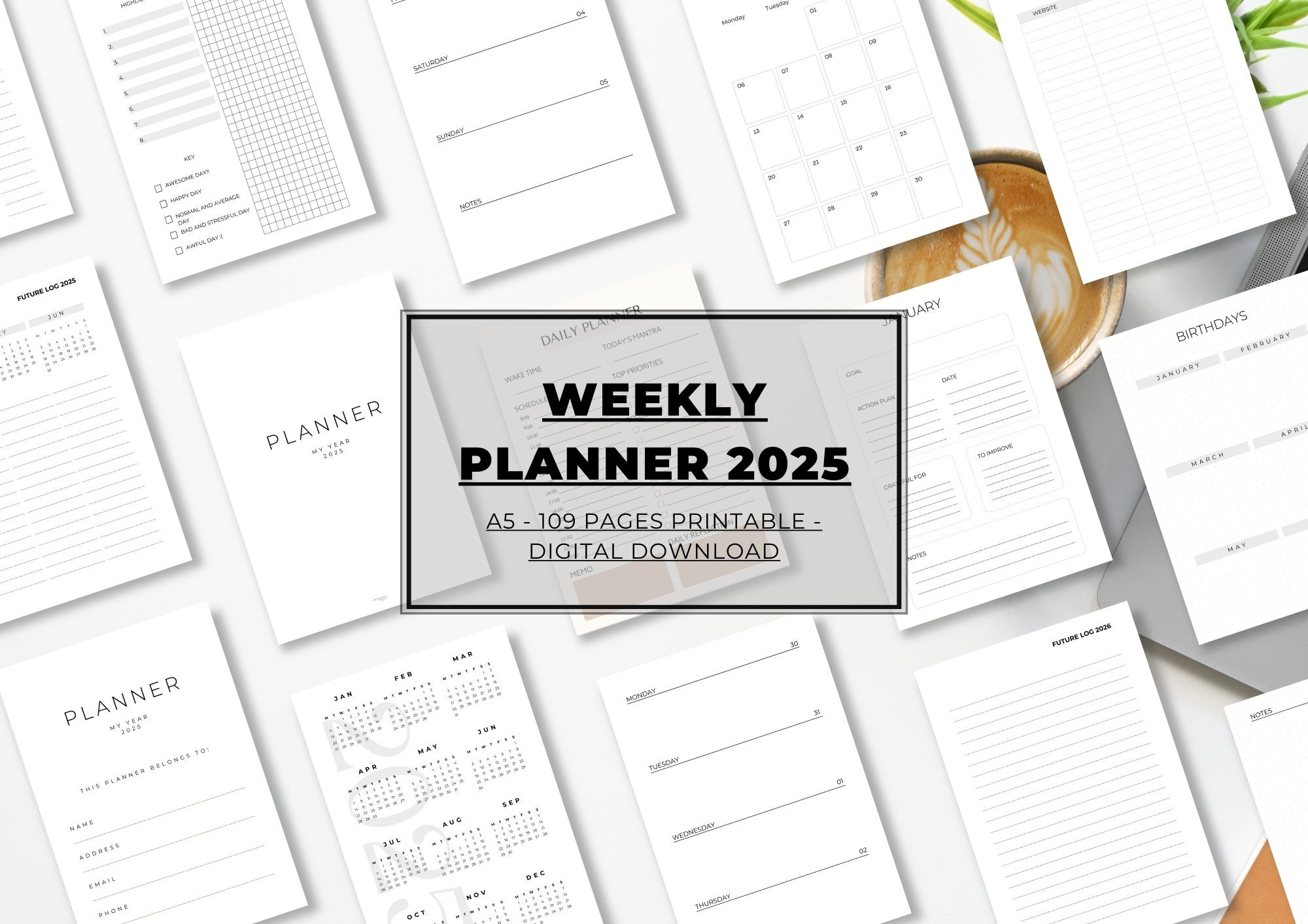 Future Log 2025 Printable A5/a4/letter, Planner Insert A5 Printable ...