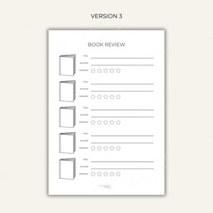 Book Review Tracker Printable, Book Tracker Printable, Books to Read ...