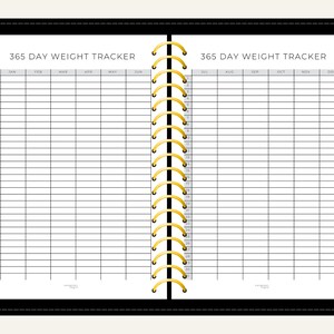 365 Day Weight Tracker Printable, Daily Weight Journal, Weight Loss ...