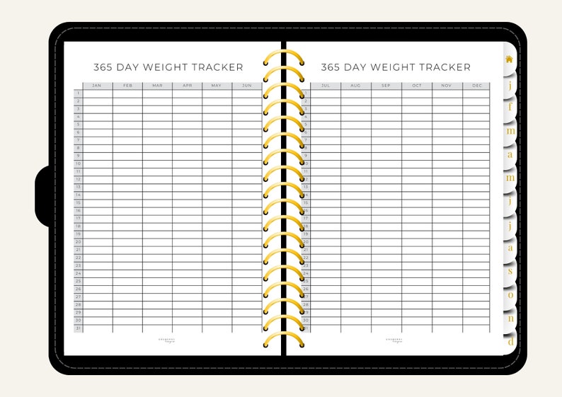365 Day Weight Tracker Printable, Daily Weight Journal, Weight Loss ...
