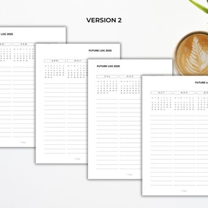 Future Log 2025, A5 Planner Inserts Printable, Yearly Overview 2025 ...