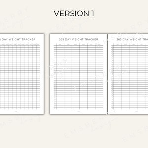 365 Day Weight Tracker Printable, Daily Weight Journal, Weight Loss ...