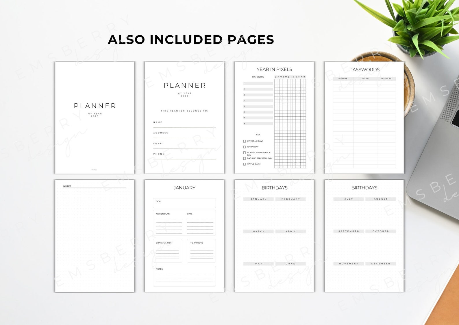 Planner 2025 Printable, Planner 2025 Letter, Instant Download, Letter ...