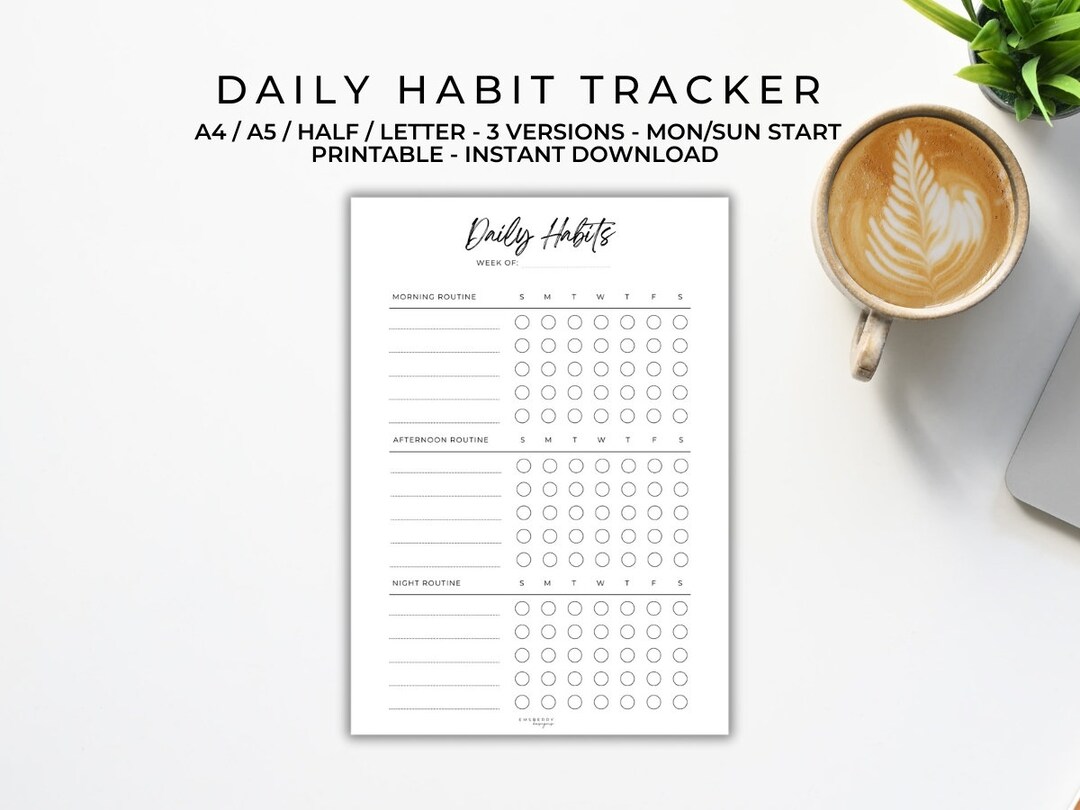 Habit Tracker Jan-dec A5 A4 / Track Your Habits / Record Habits / Habit ...