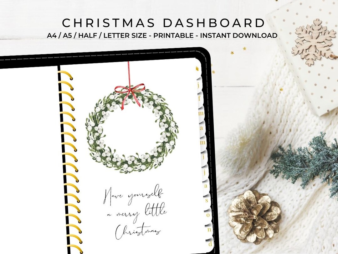 Christmas Dashboard A5 A4 Half Letter, Printable Dashboard, Xmas ...