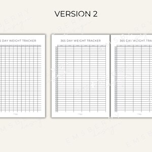 365 Day Weight Tracker Printable, Daily Weight Journal, Weight Loss ...