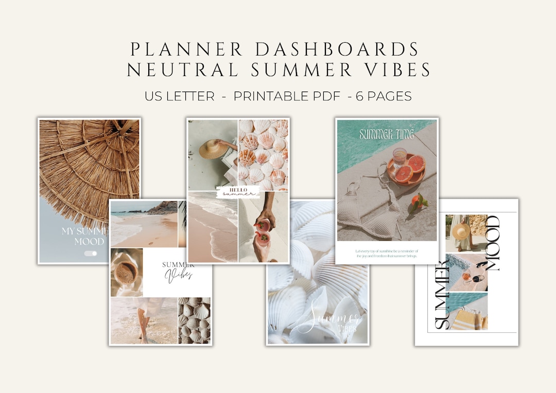 Photo Summer Planner Dashboard A5 Printable, Summer Planner Inserts ...