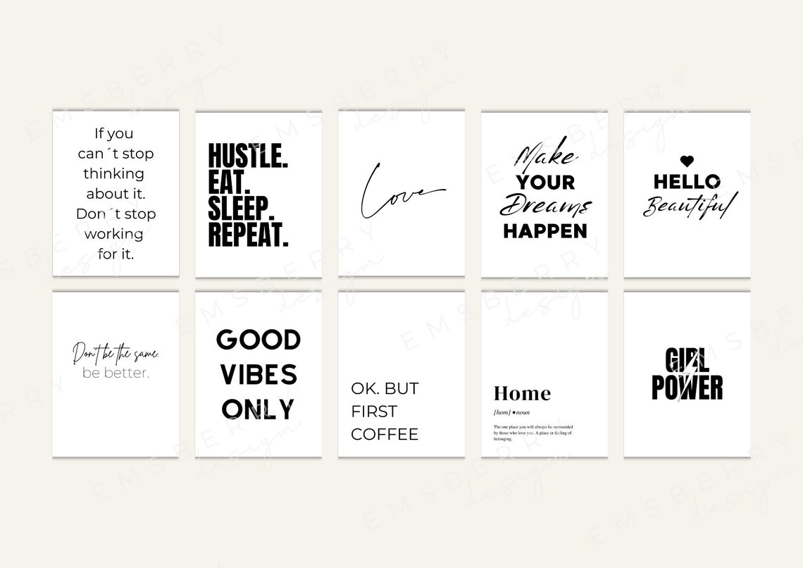 20 Motivational Quotes Planner Dashboards Printable, Minimalist Planner ...