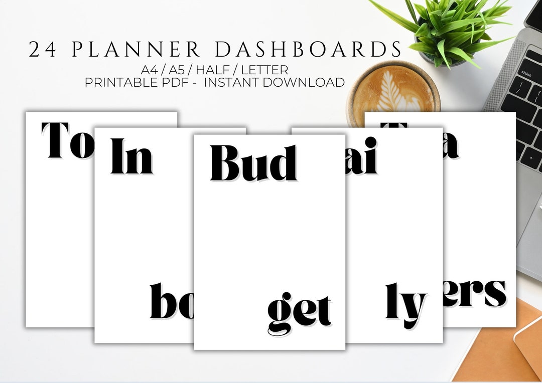 Planner Inbox Dashboard A5 Printable, Minimalist Planner Inserts ...