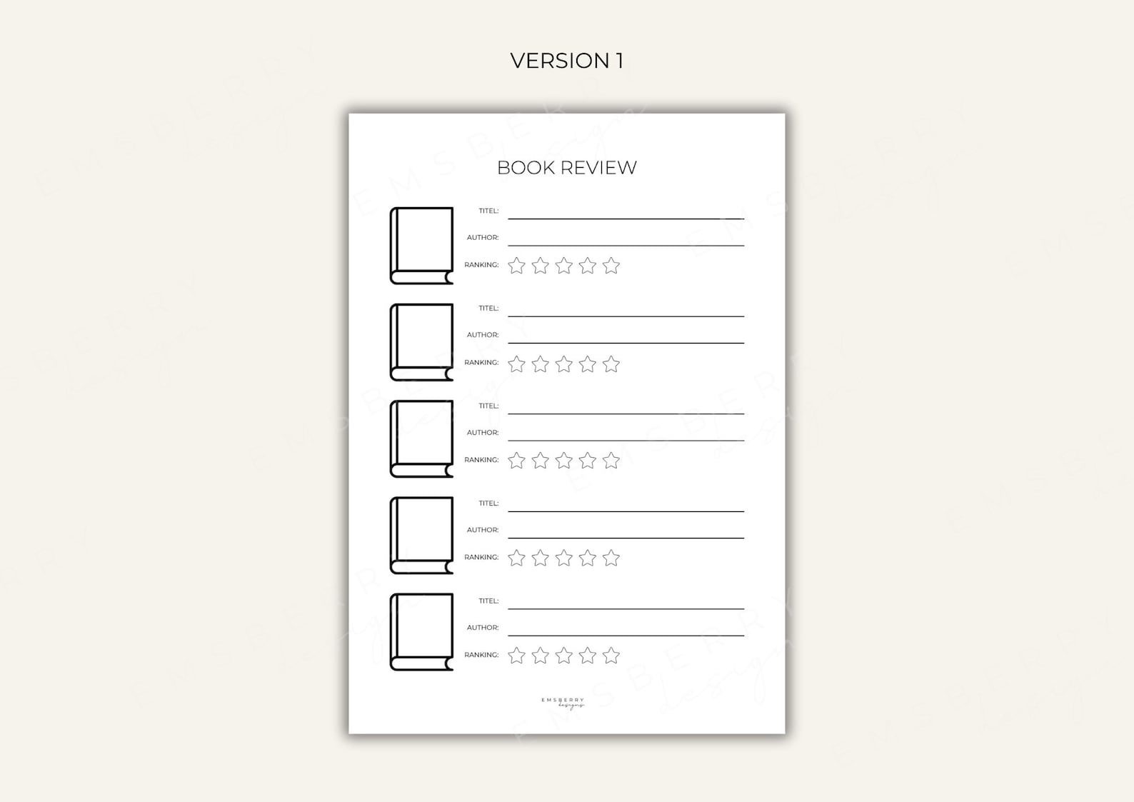 Book Review Tracker Printable, Book Tracker Printable, Books to Read ...