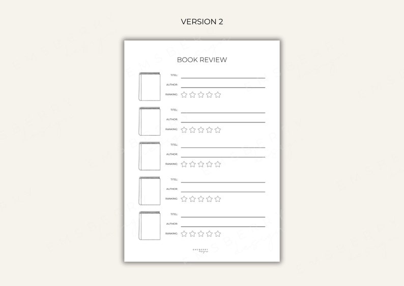 Book Review Tracker Printable, Book Tracker Printable, Books to Read ...