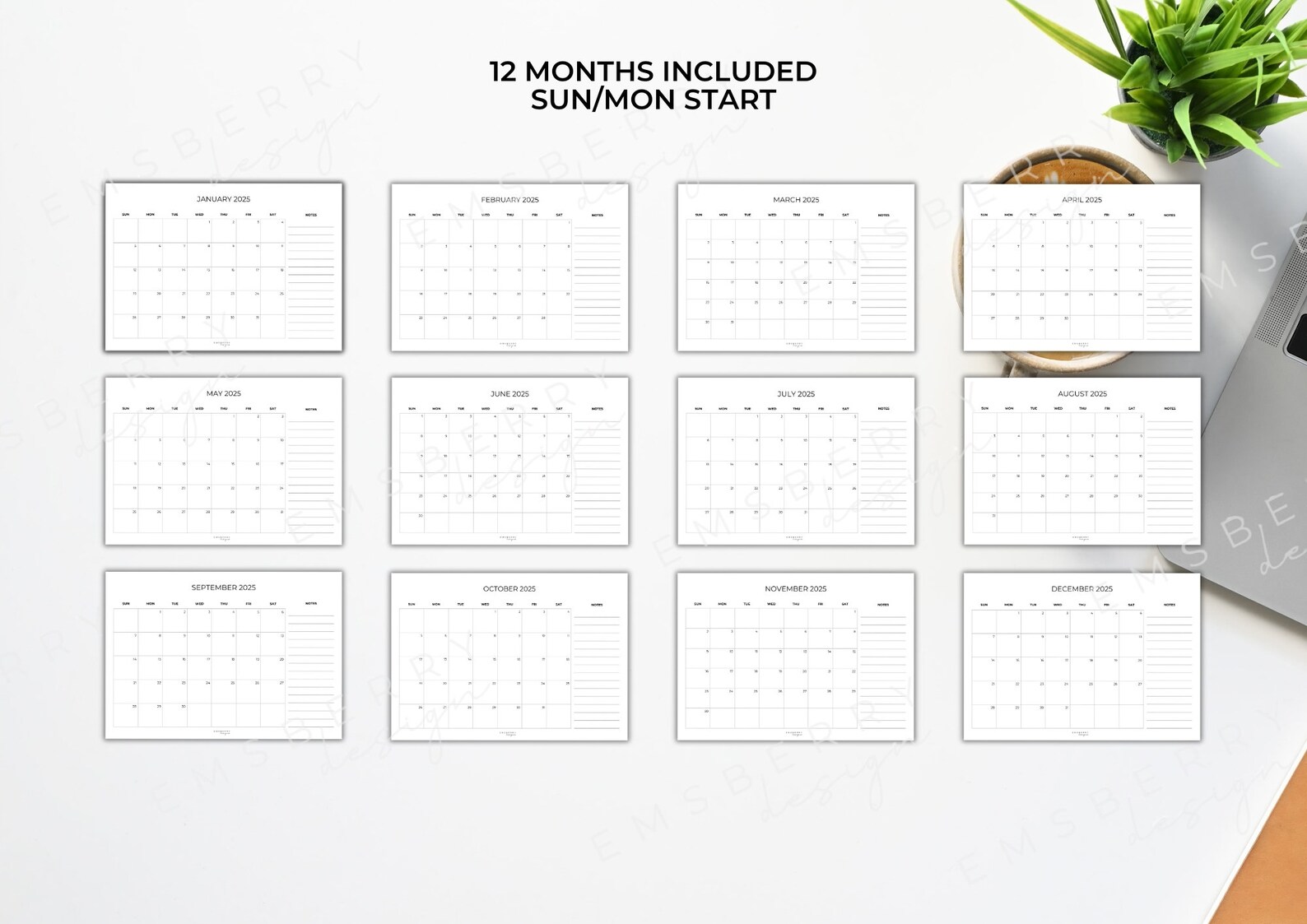 2025 Monthly Planner A5,a4,letter, Planner 2025 , Monthly Planner ...