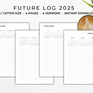 Future Log 2025, A5 Planner Inserts Printable, Yearly Overview 2025 ...