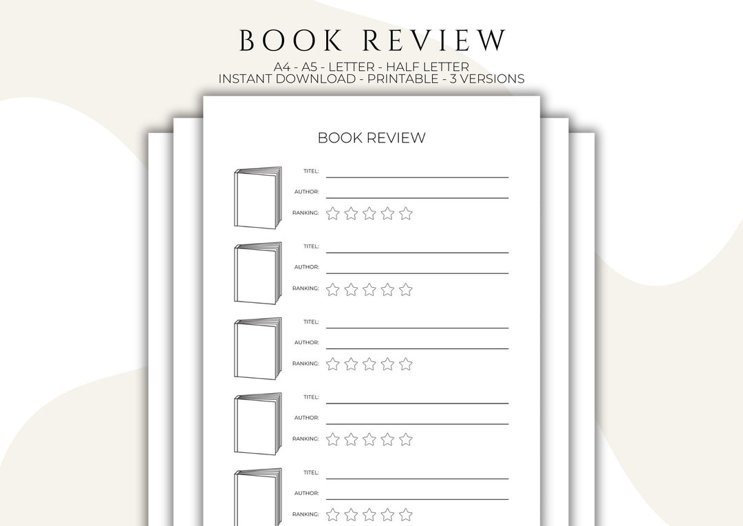 Book Review Tracker Printable, Book Tracker Printable, Books to Read ...