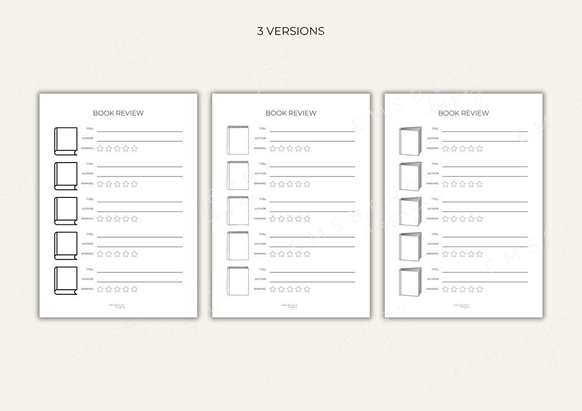 Book Review Tracker Printable, Book Tracker Printable, Books to Read ...