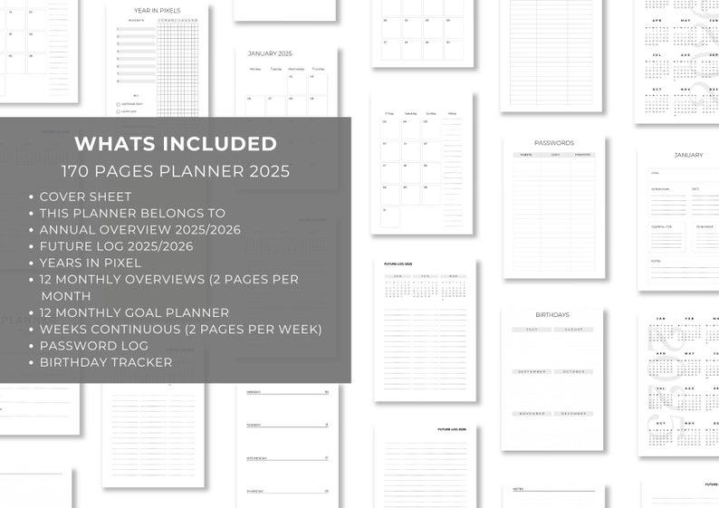 Planner 2025 Printable, Planner 2025 Letter, Instant Download, Letter ...