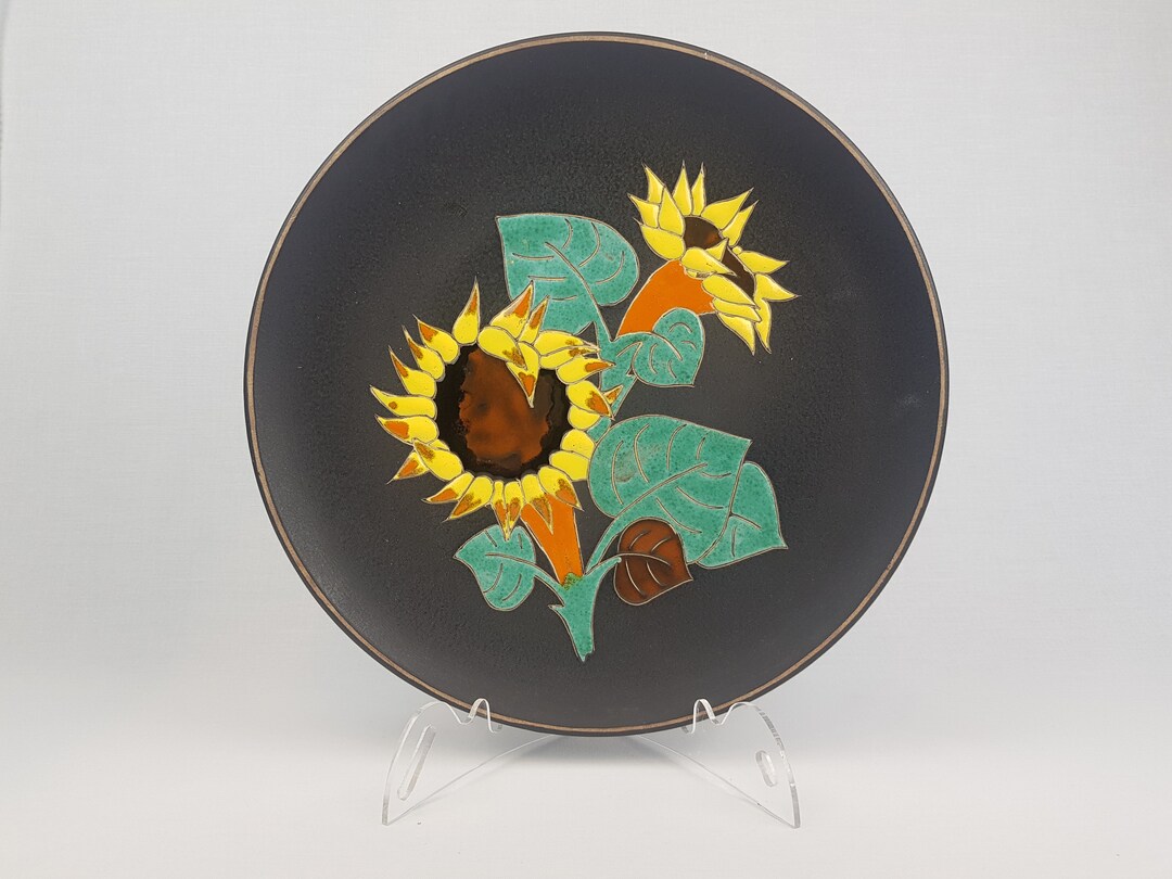 Vintage RUSCHA KERAMIK Wall Plate With Sunflower Decor 717 West German ...