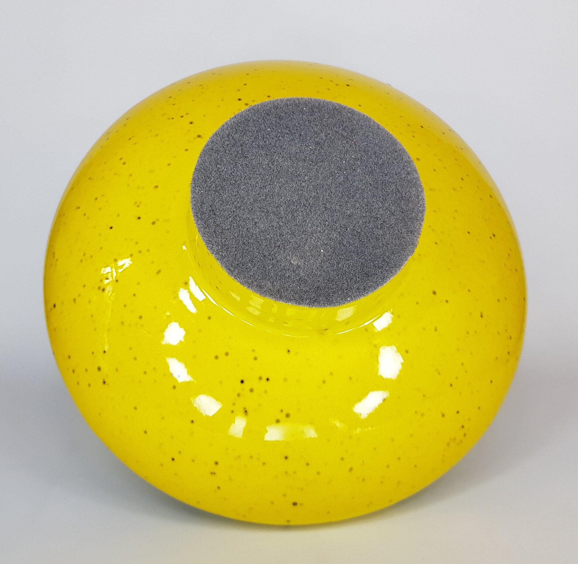 Retro OTTO KERAMIK Yellow and Black Fat Lava Crater Glaze UFO Vase From ...