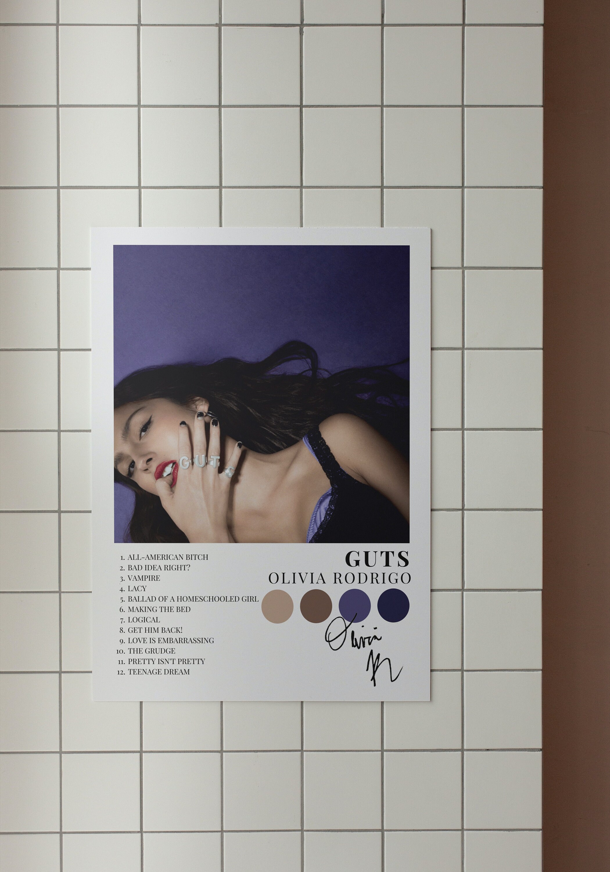 Olivia Rodrigo | GUTS |Album Cover poster sold by Boathouse Turbulent ...
