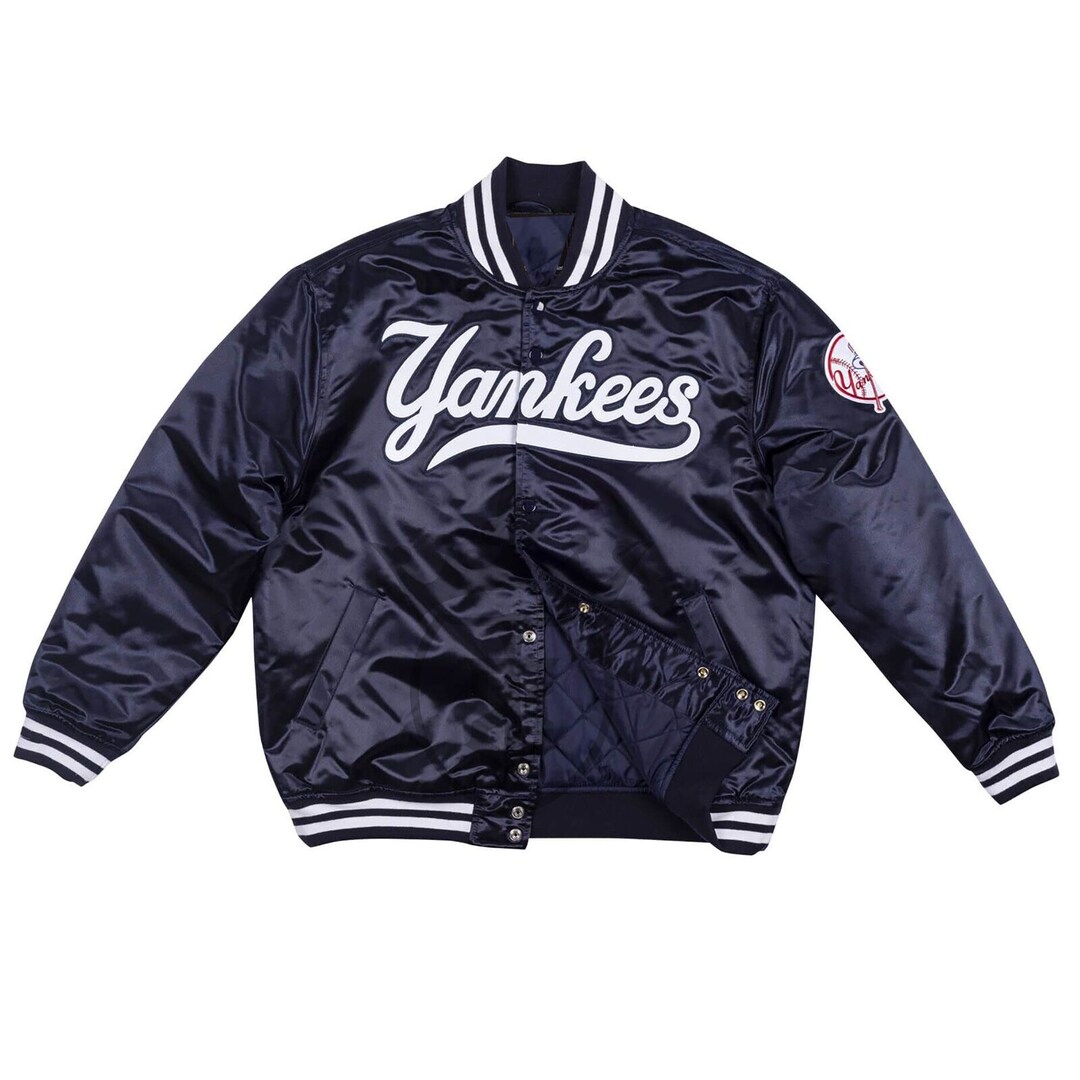 Fully Custom Made New York Yankees 90s Satin Jacket Full Snap-up Baseball Jacket MLB Custom ...