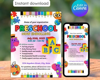 Editable Daycare/preschool Enrollment Flyer Template - Etsy