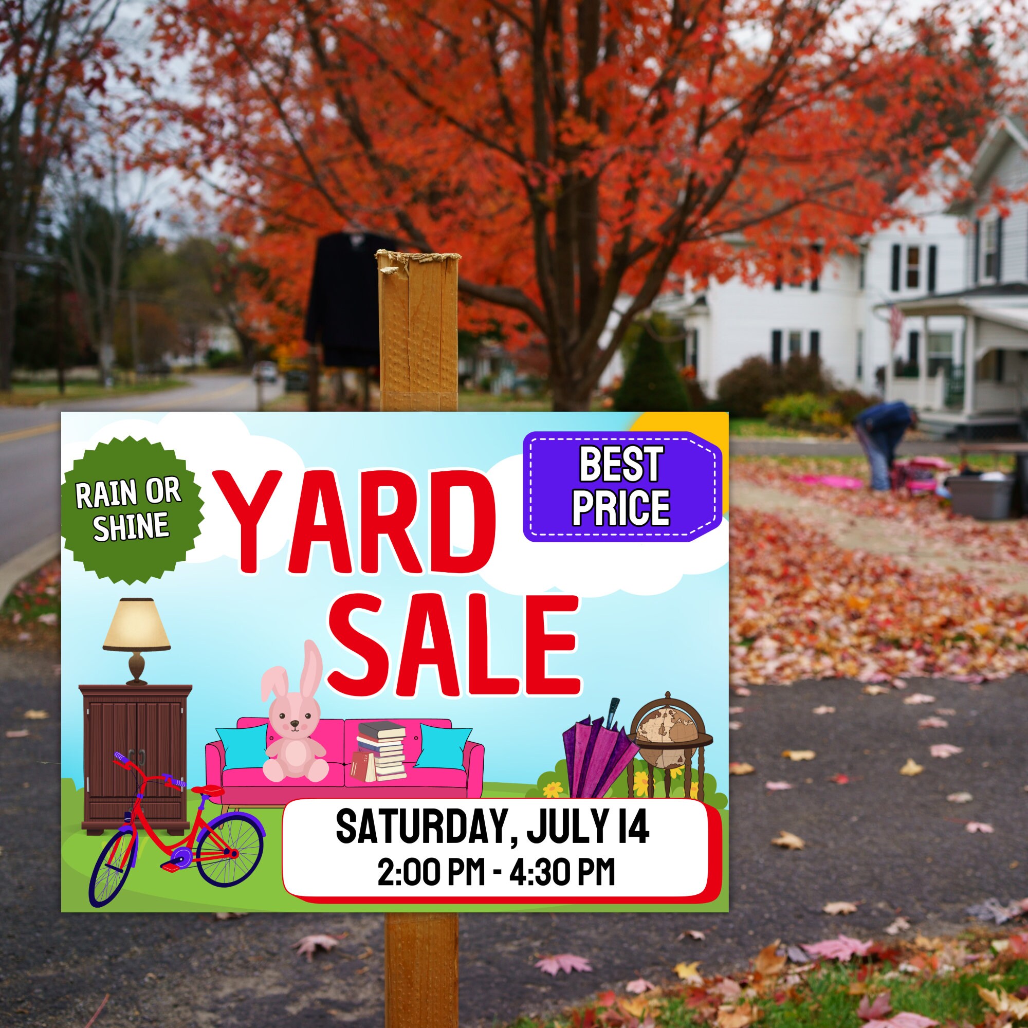 Neighborhood Yard Sale Sign Funny Garage Sale School Fundraiser ...