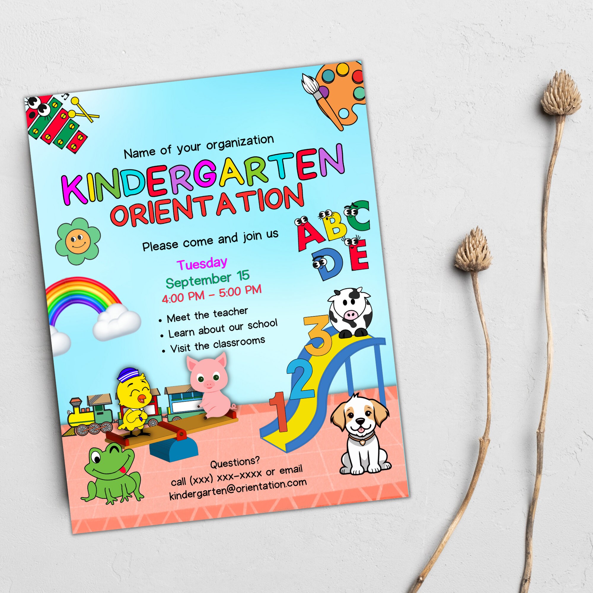 Kindergarten Orientation Flyer Back to School Event Kindergarten ...