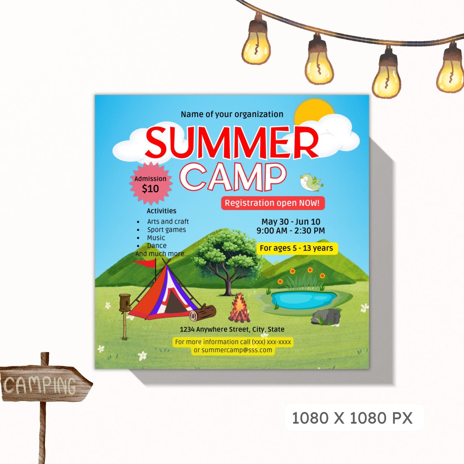 Editable Summer Camp Flyer: Kids Event Template (digital Download) - Etsy