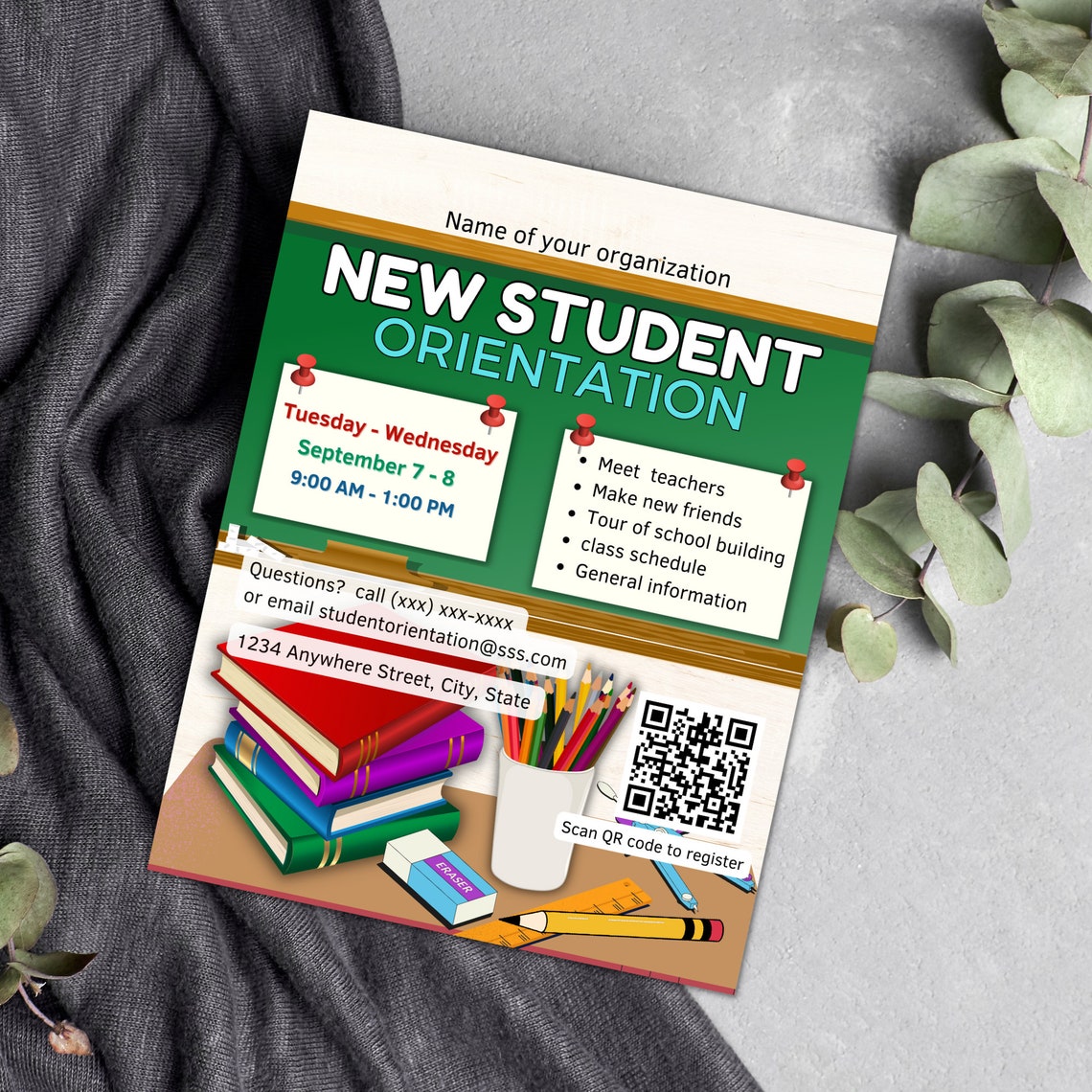 New Student Orientation Flyer, First Day of School, Meet the Teacher ...