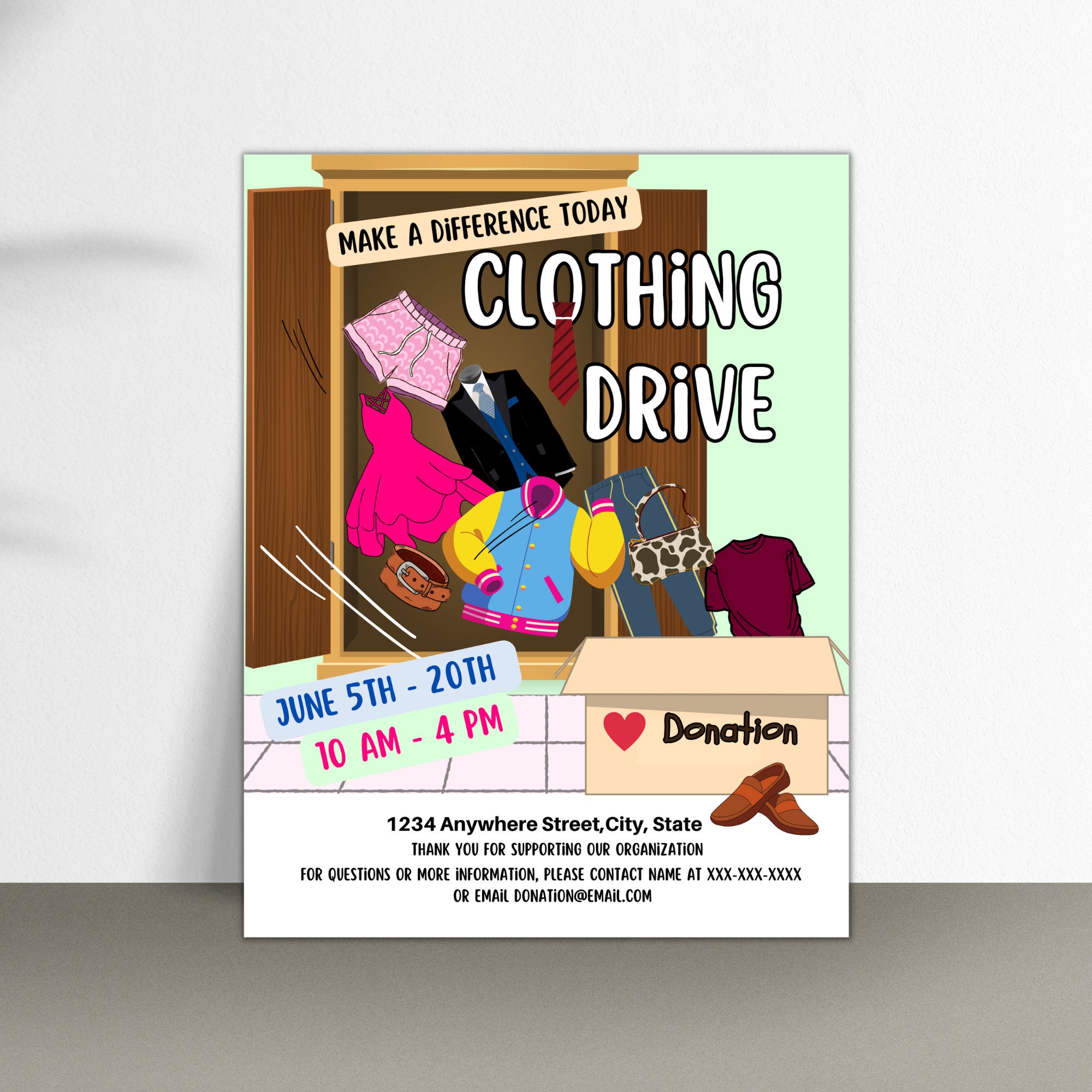 Clothing Drive Flyer Editable Clothing Drive School Fundraiser ...