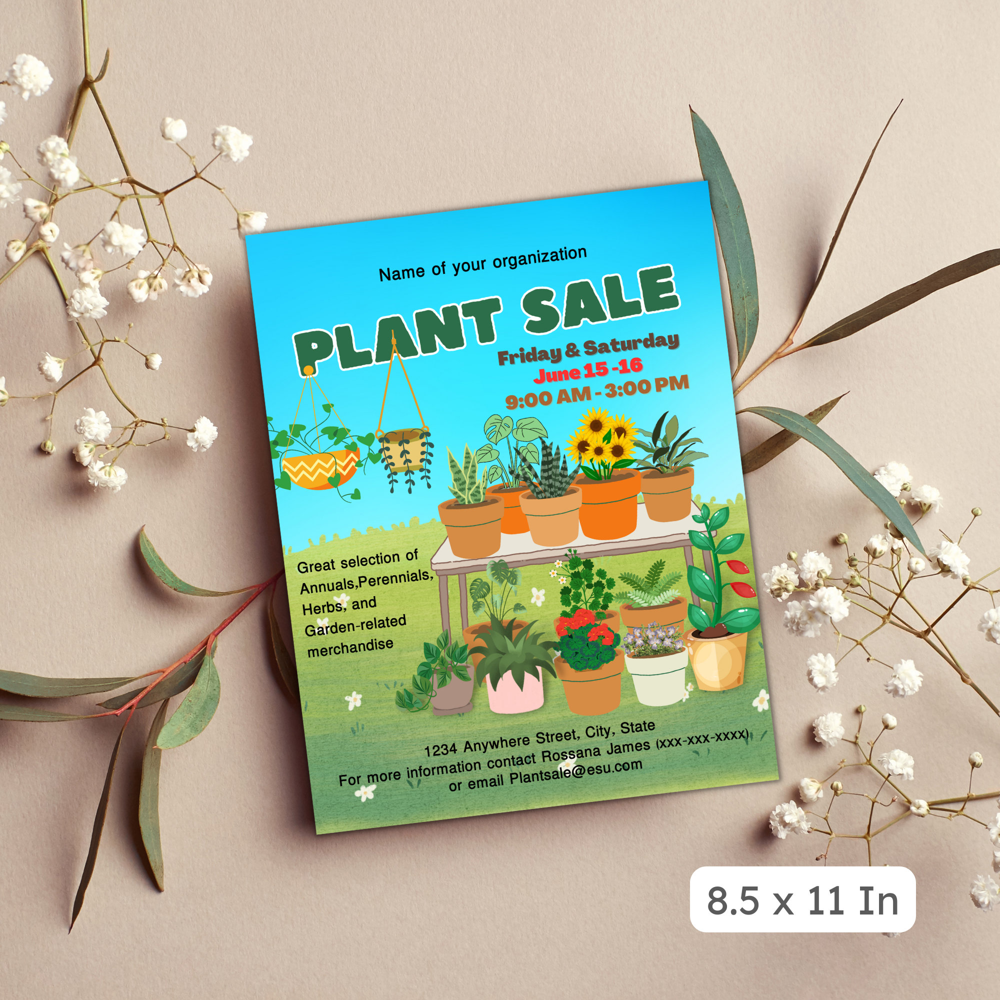 Plant Sale Flyer, Design for Sale, Perennial Plants for Sale, Annuals ...