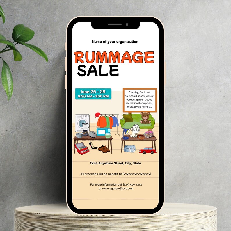 Rummage Sale Flyer, Yard Sale Template, School Fundraiser, Fundraising ...