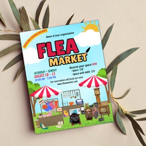 Flea Market Flyer, Community Event, Printable, Editable, Event Flyer ...