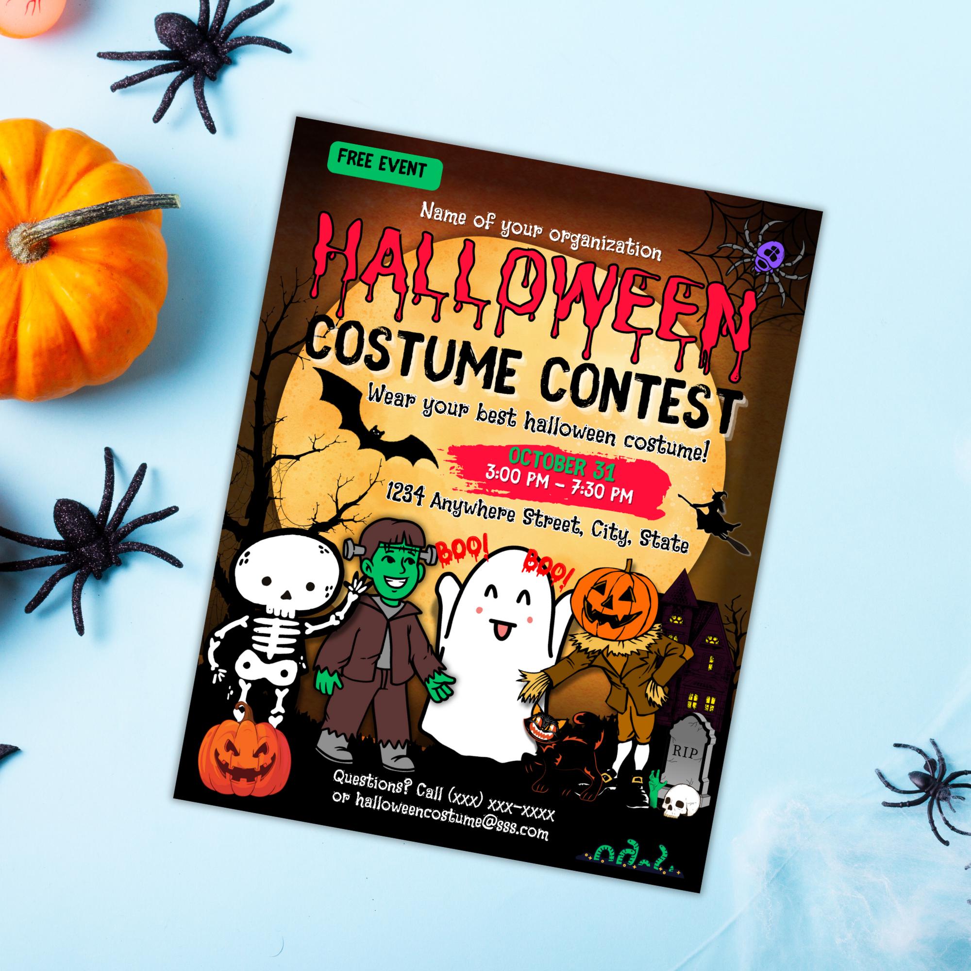 Halloween Costume Contest Flyer, Spooky Season, Costume Competition ...