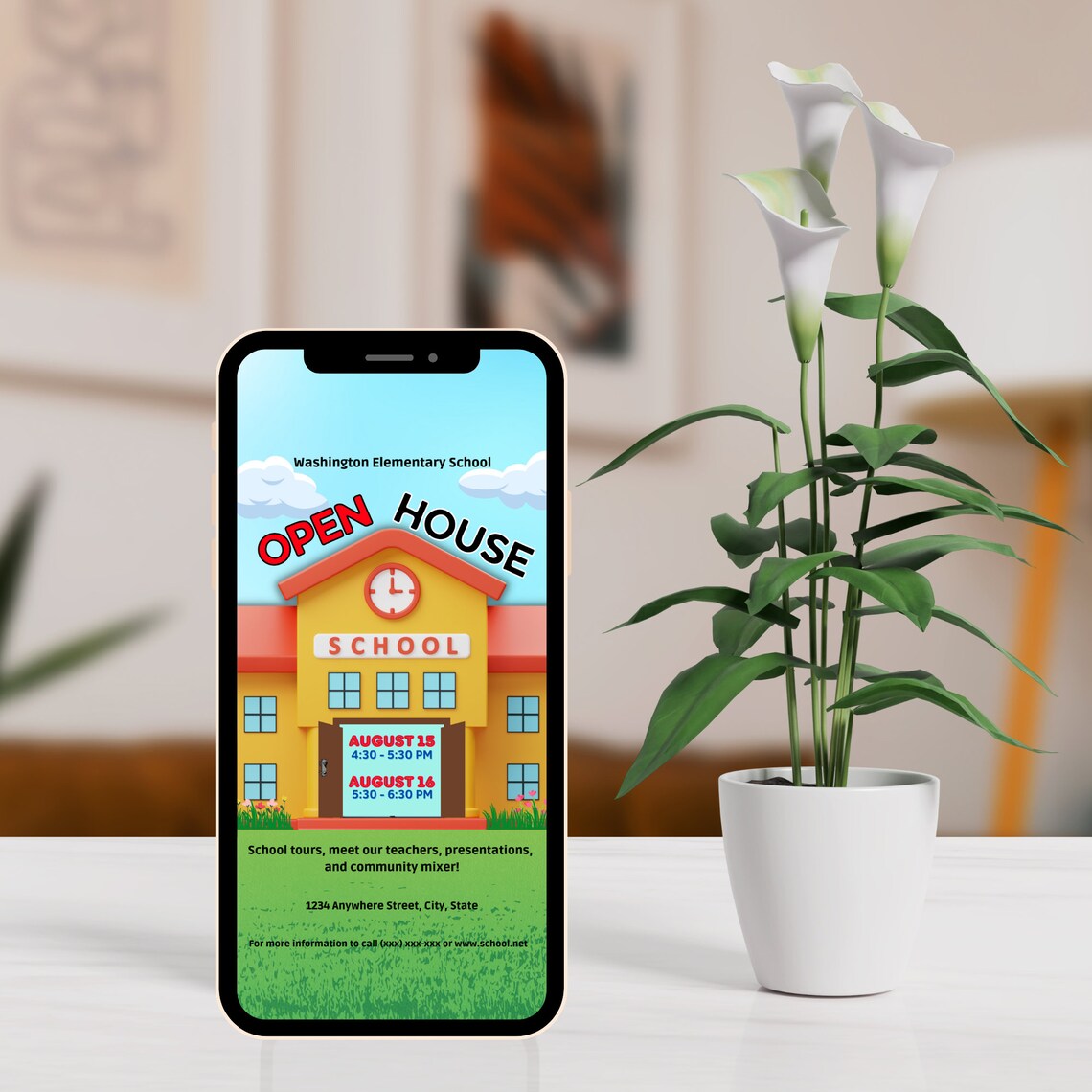 School Open House Flyer Meet the Teacher School Fundraiser Pta Pto ...