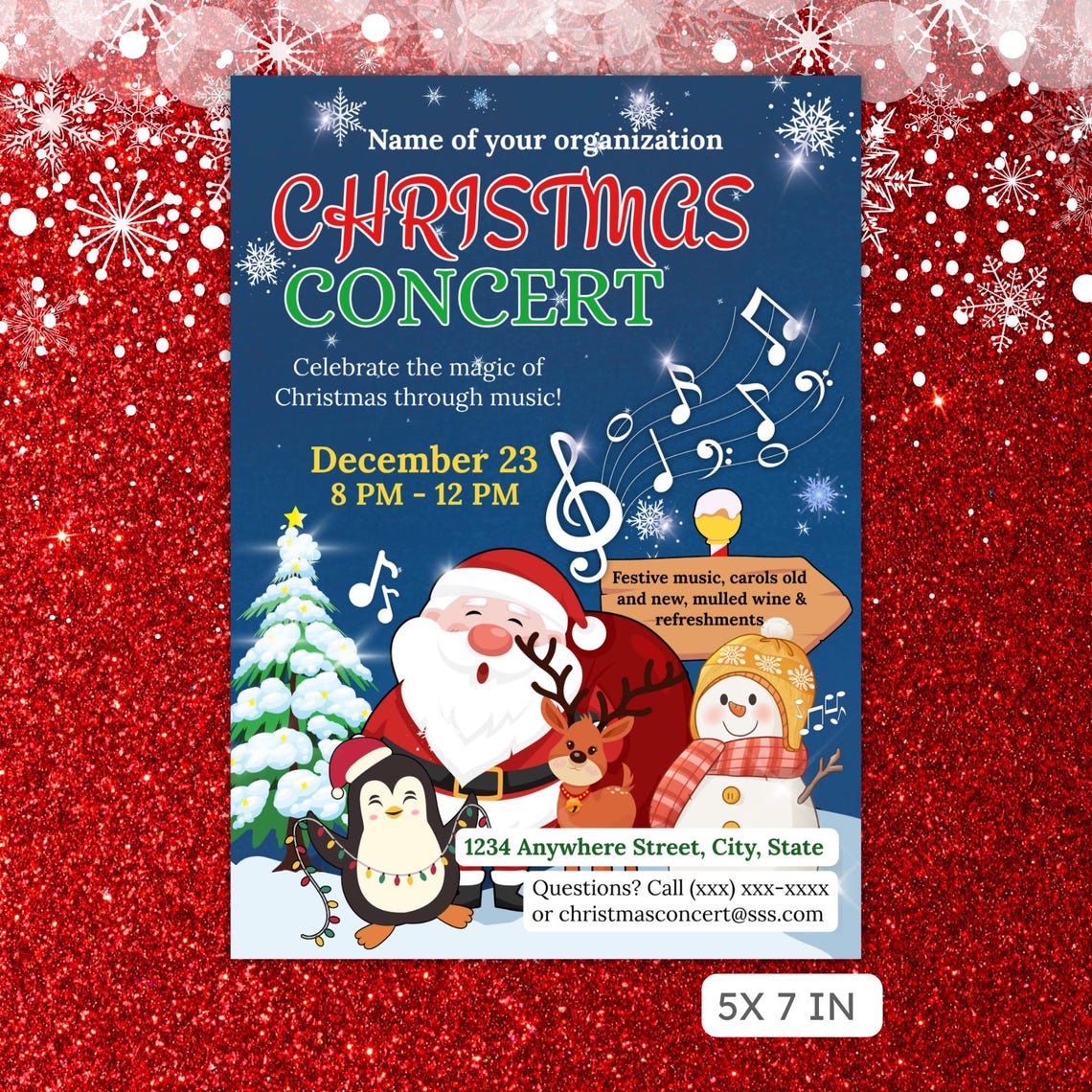 Christmas Concert Flyer, Recital Invitation, Church School Event ...
