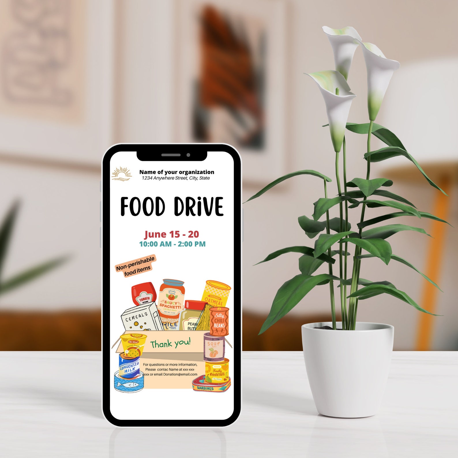 Editable Food Drive Flyer Church Fundraiser Canned Food Bank Flyer ...