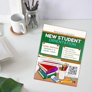 New Student Orientation Flyer, First Day of School, Meet the Teacher ...