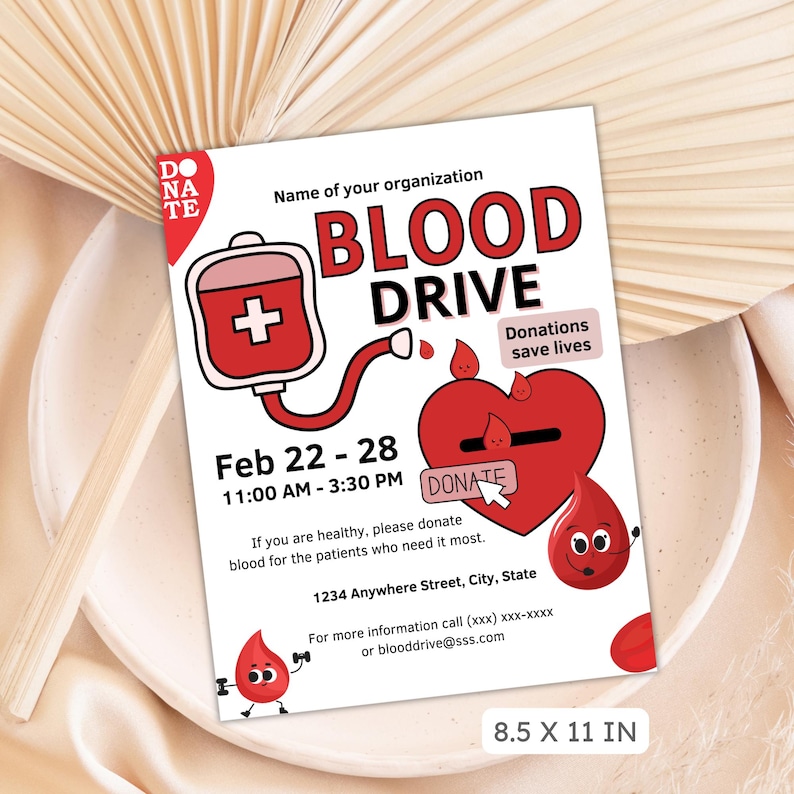 Blood Drive Flyer, Save Lives, Community Health, Hospital Event ...