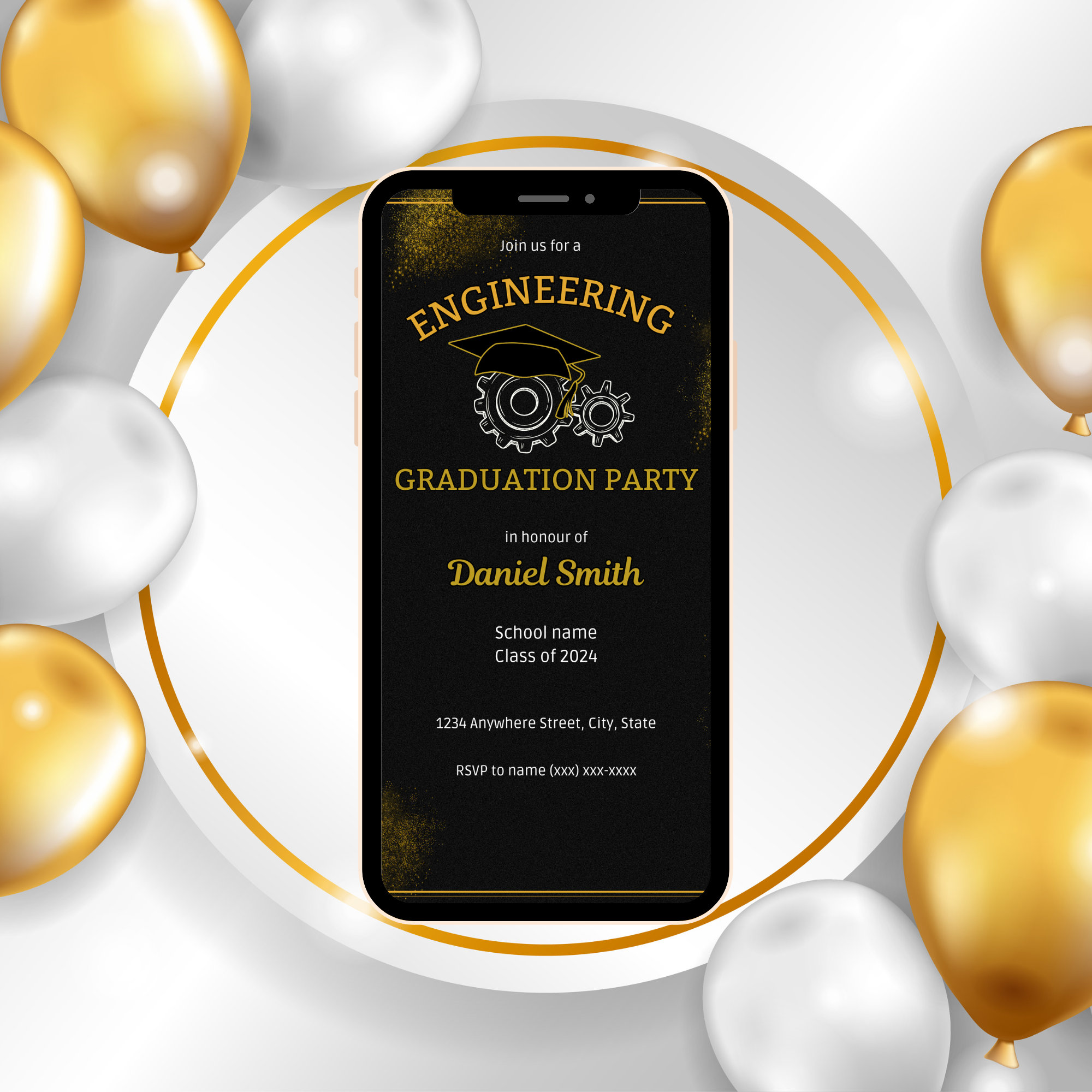 Engineering Graduation Card, Grad Announcement, Class of 2024, New ...