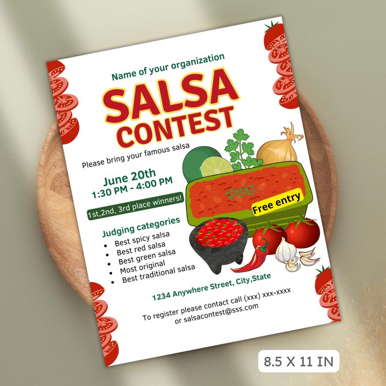 Salsa Contest Flyer, Cooking Competition, Salsa Showdown, Community ...