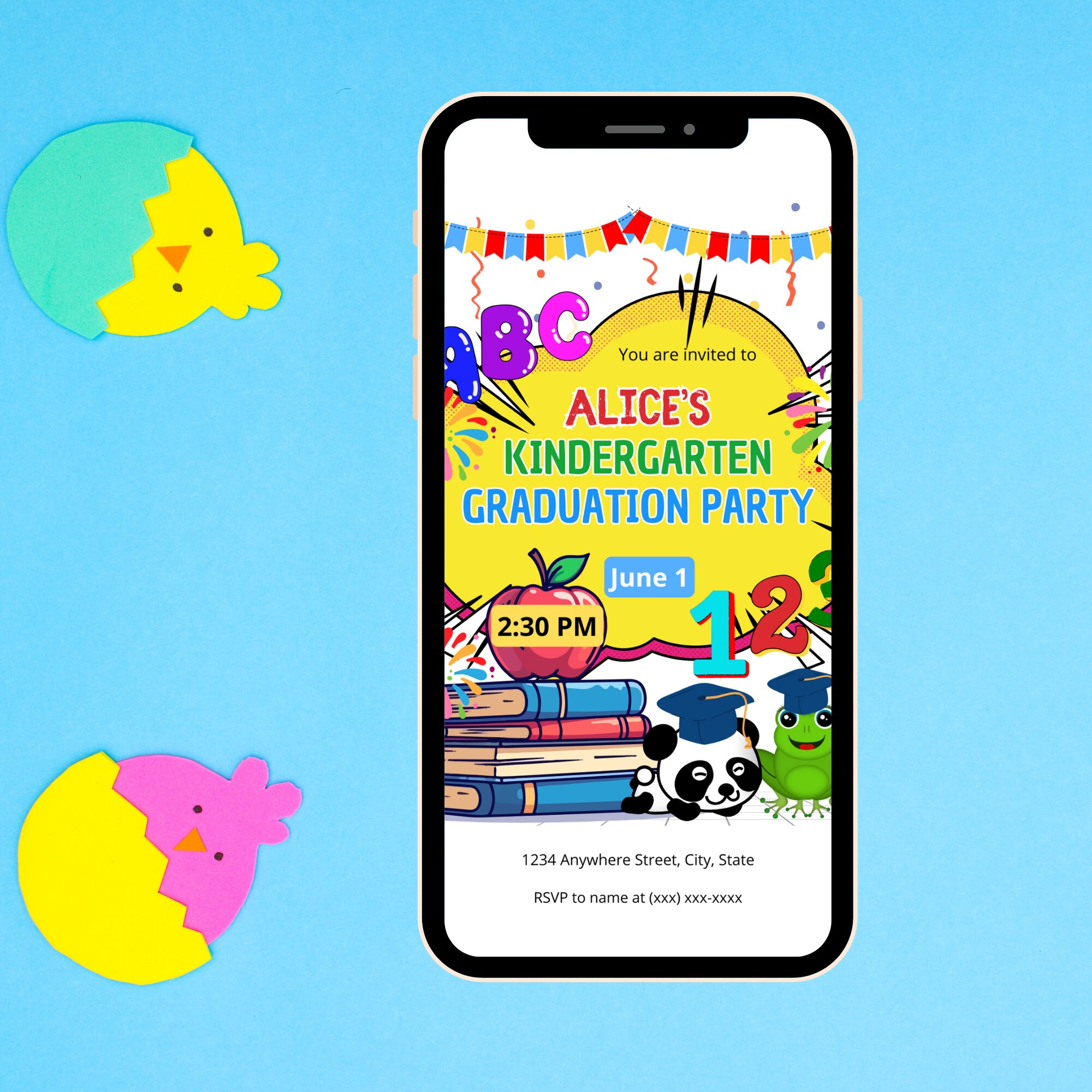 Kindergarten Graduation Party Invitation: Editable Class of 2024 ...