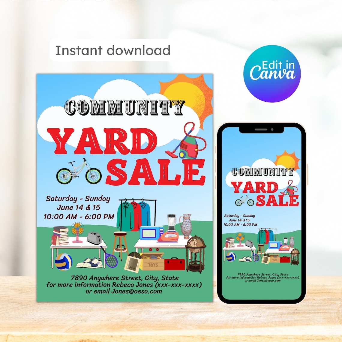 Community Yard Sale Neighborhood Yard Sale Garage Sale Yard Sale Flyer ...