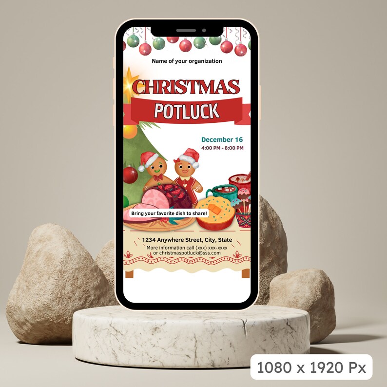 Christmas Potluck Flyer, Holiday Potluck, Neighborhood Party, Church ...