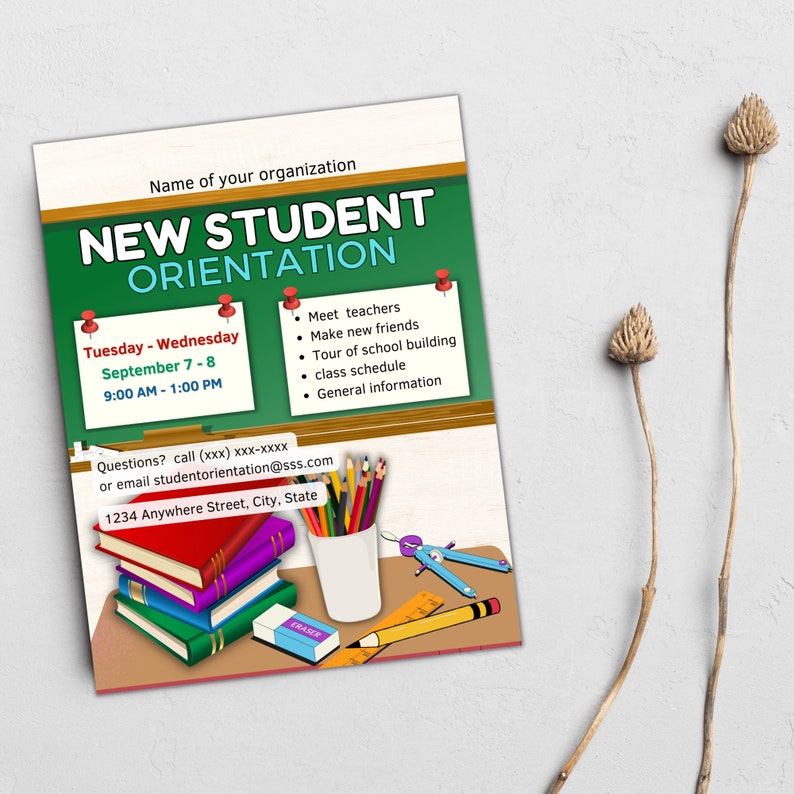 New Student Orientation Flyer, First Day of School, Meet the Teacher ...