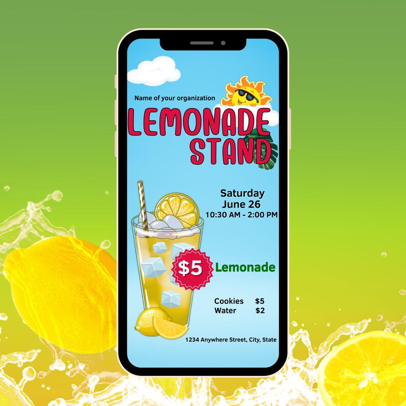 Editable Lemonade Stand Flyer: Summer Fundraiser Printable (digital ...