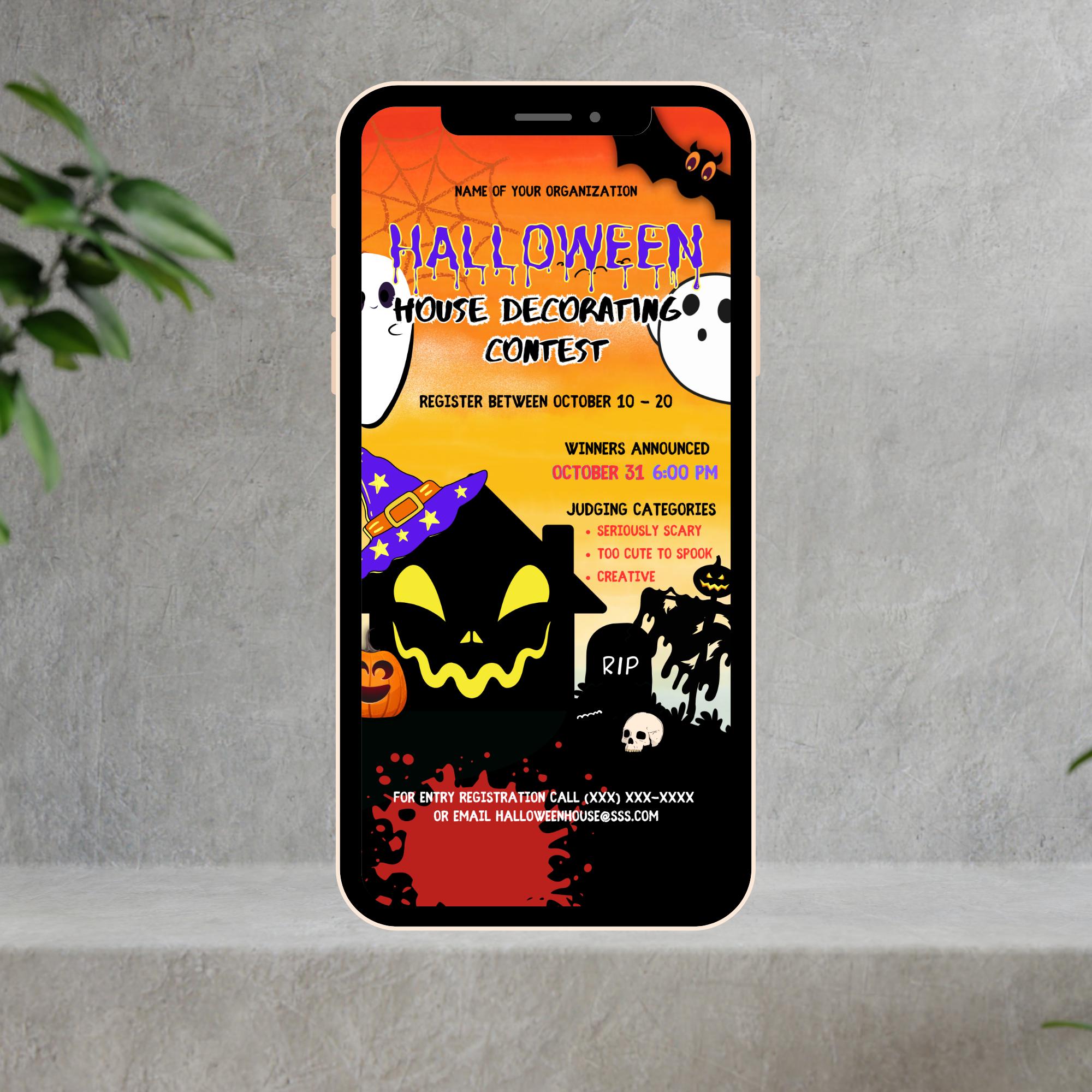 Halloween House Decorating Contest Flyer, Haunted House, Spooky Season ...