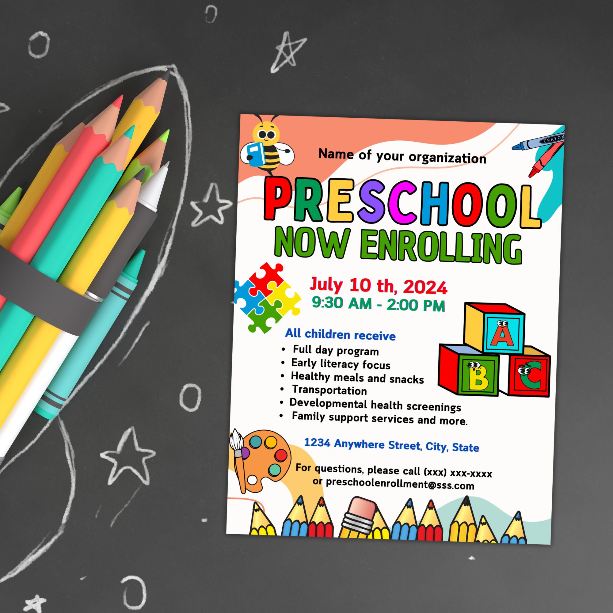 Preschool Now Enrolling Flyer, Open Enrollment, Early Childhood, School ...