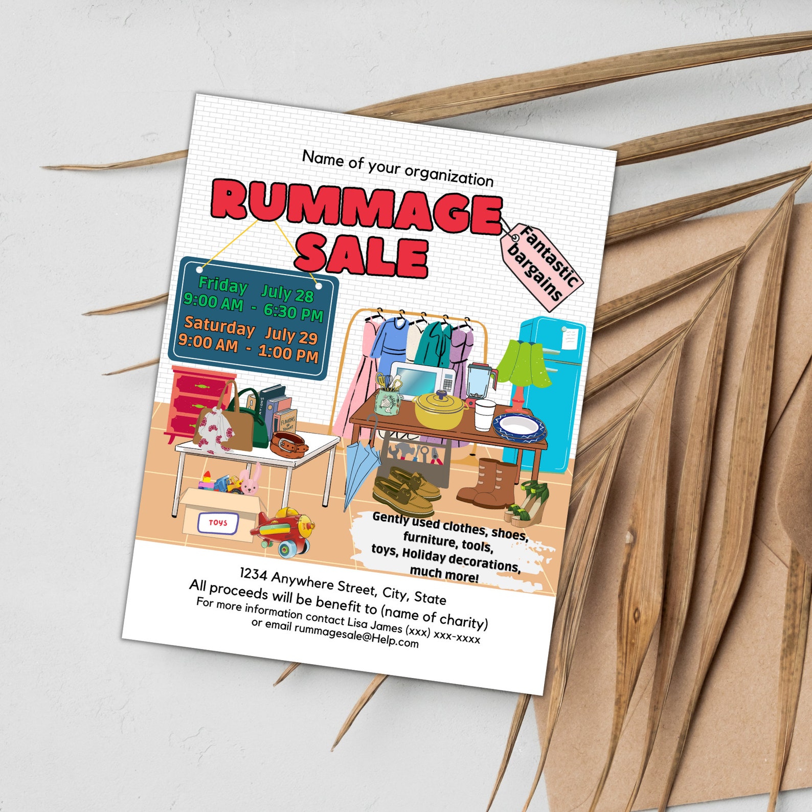 Rummage Sale Flyer, Neighborhood Yard Sale, Garage Sale Flyer Template ...